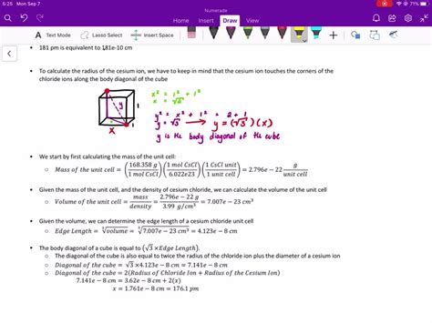 Solved A Unit Cell Of Cesium Chloride Is Illustrated In Figure 12 8 The Density Of The Solid