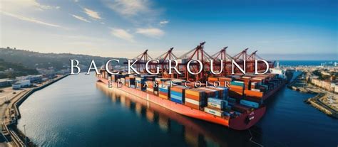 Container Loading Process On Cargo Ship With Ship Crane Bright Blue Sky