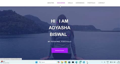 Adyasha Biswal On Linkedin I Developed A Personal Portfolio Website Using Html Css And