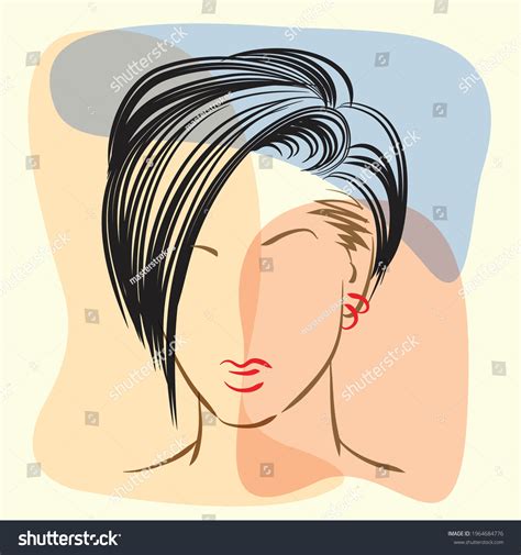Fashion Hairstyle Colour Vector Illustration Stock Vector Royalty Free 1964684776 Shutterstock