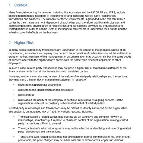 Audit Guidelines For Related Party Transactions GRCReady