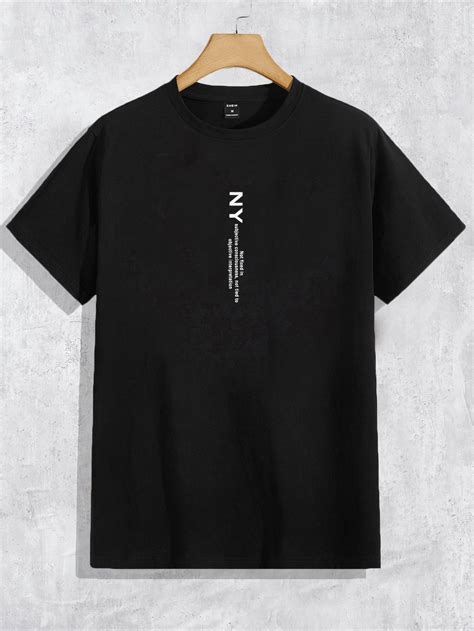 Shein Homens Camiseta Gráfico De Slogan I 2024
