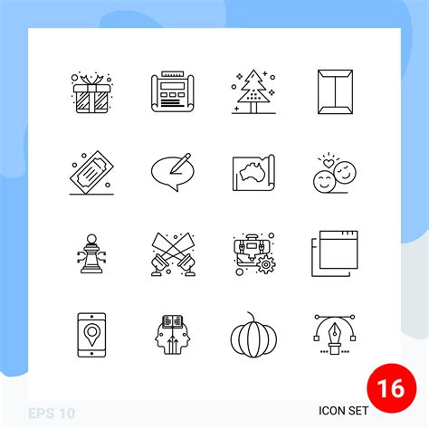 Stock Vector Icon Pack Of 16 Line Signs And Symbols For Closet Rack Layout Window Holiday