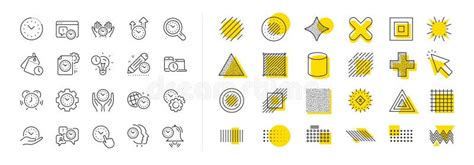 Time Management Line Icons Alarm Clock Timer Plan And Project