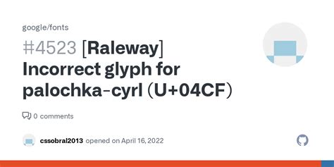 Raleway Incorrect Glyph For Palochka Cyrl U04cf · Issue 4523