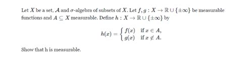 Solved Let X be a set A and σ algebra of subsets of X Let Chegg