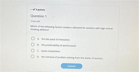 Solved Of 3 PointsQuestion 13 Tries LeftWhich Of The Chegg Com