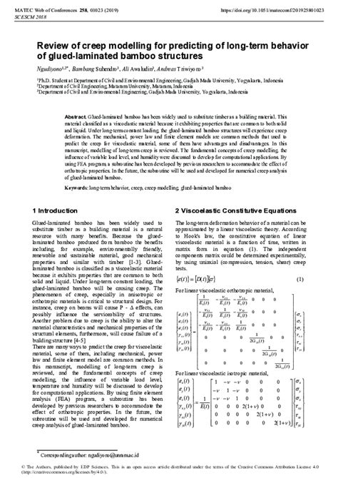 Pdf Review Of Creep Modelling For Predicting Of Long Term Behavior Of