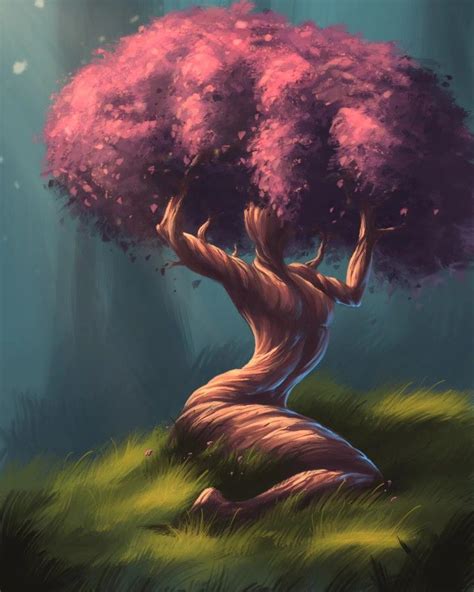 Preening Art Tree Woman Beauty Nature