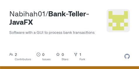 Github Nabihah01bank Teller Javafx Software With A Gui To Process