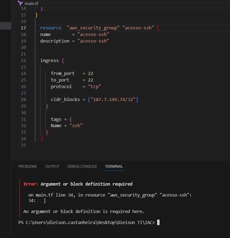 Erro Na Hora De Criar O Security Group Terraform Automatize A