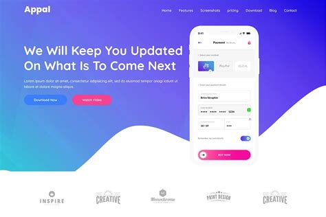 Appal App Landing Page WordPress Theme Web Template Themesvila 95019 PoweredTemplate Com