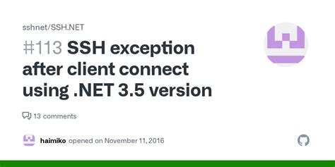Ssh Exception After Client Connect Using Net 35 Version · Issue 113 · Sshnetsshnet · Github