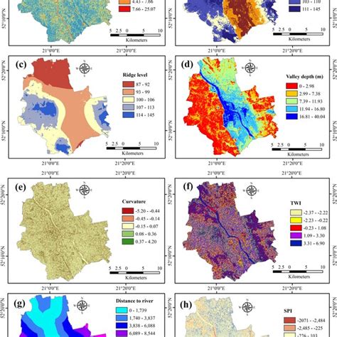 Conditioning Factors For Flood Susceptibility Prediction A Slope B Download Scientific