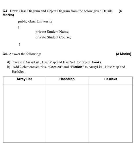 Solved Q Draw Class Diagram And Object Diagram From The Chegg