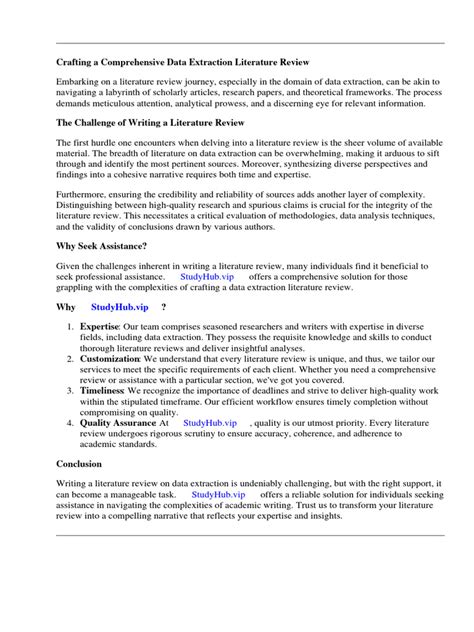Data Extraction Literature Review Pdf Systematic Review Data