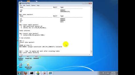 Oracle Database Training How To Add Constraints In Table Youtube