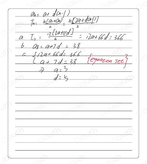 Solved G An Arithmetic Sequence Has First Term A And Common Difference D The Sum Of The First