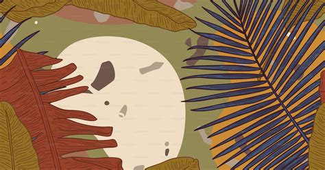 트렌디한 흙빛과 테라코타 색상의 라인 아트 스타일의 원활한 열대 잎 패턴 멋진 배경이나 프레임을 만듭니다 벡터 Unsplash의 벡터 이미지