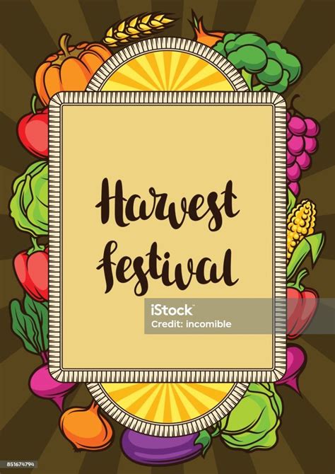 추수 축제 포스터입니다 계절 과일 및 야채를 가진가 그림 10월에 대한 스톡 벡터 아트 및 기타 이미지 10월 9월 가을
