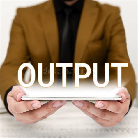 Text Sign Showing Output Business Concept The Final Result Of