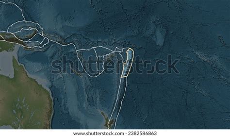 Tectonic Plates Borders Areas Adjacent Tonga Stock Illustration