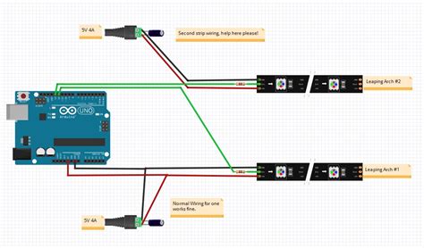 2 Power Supplies With Ws2812b Leds And Multiplexing Arduino Forum