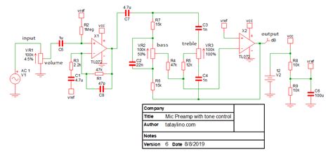 Mic Preamp With Bass Treble Tone Control For Videoke Tataylino Com
