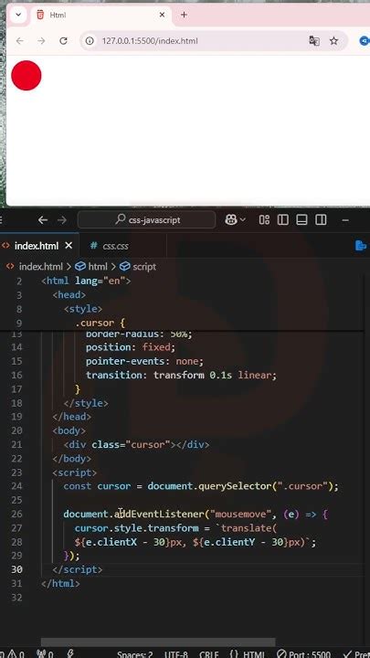 How To Create A Cursor Effect In Css Shorts Cursor Css Coding Effects Youtube