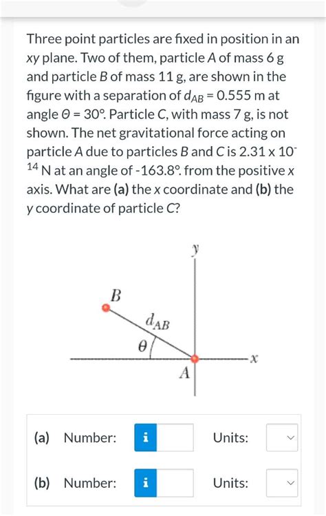 Solved Three Point Particles Are Fixed In Position In An Xy Chegg Com
