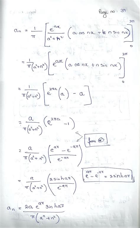 Mathematics 3 Fourier Series Problems Under The Interval 0 2π Sums 67 ~ Vidyarthiplus
