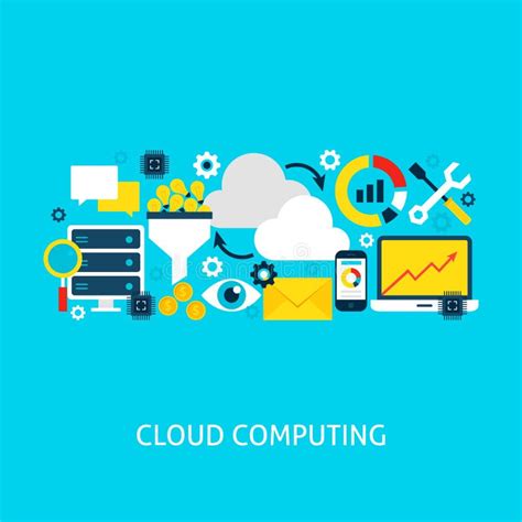 Cloud Computing Vector Flat Concept Stock Vector Illustration Of Banner Computer 94009129