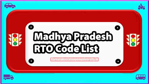 Madhya Pradesh Rto Code List 2025 Mp Rto Codes Pdf Download Link