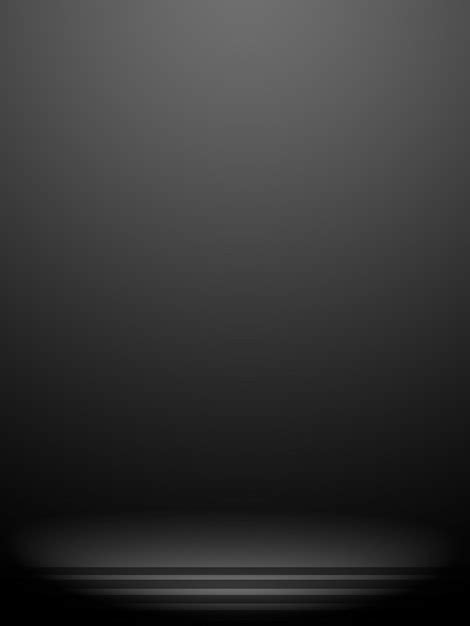 웹 디자인 템플릿 제품 스튜디오 룸에 사용되는 부드러운 그라데이션이 있는 추상 검정색 배경 프리미엄 사진
