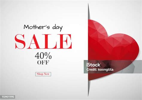 빨간 심장 벡터 일러스트 레이 션 템플릿 배너 바탕 화면 초대장 포스터 브로셔 바우처 할인 된 어머니 날 판매 배경 세일에 대한 스톡 벡터 아트 및 기타 이미지 Istock