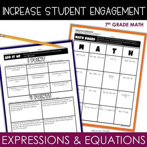 Expressions And Equations Practice Choice Board Homework Worksheets 7ee