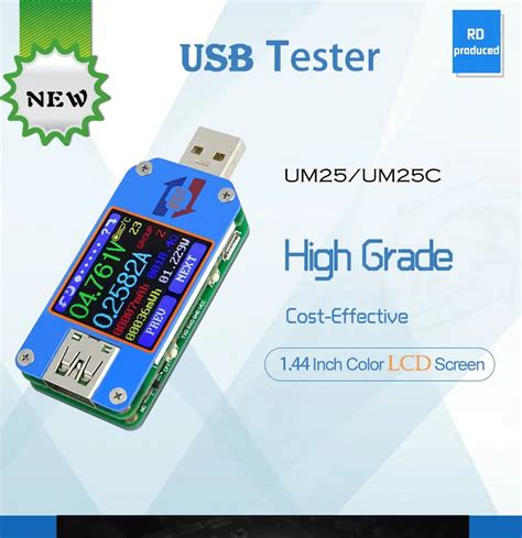 UM34C UM25C UM24C Color LCD Display USB Voltage Tester