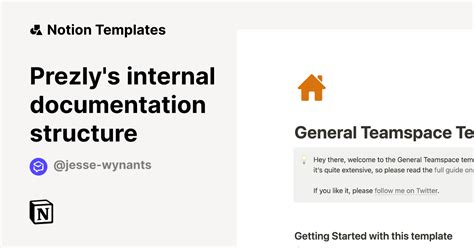 Prezlys Internal Documentation Structure Template By Jesse Wynants Notion Marketplace