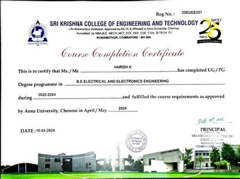 Harish K On Linkedin Skcet Graduation2024 Electricalengineering