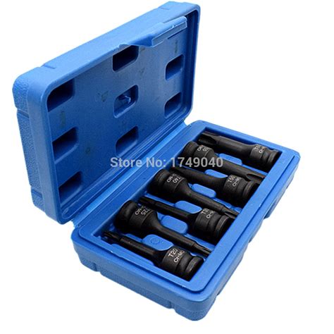 7pc Impact Socket Bit Set 3 8 Square Drive Chrome Grandado