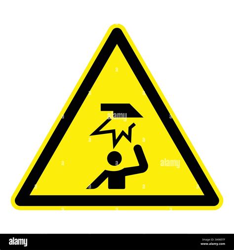 Yellow Triangular Warning Sign Indicating The Potential Danger Of Falling Objects From Above