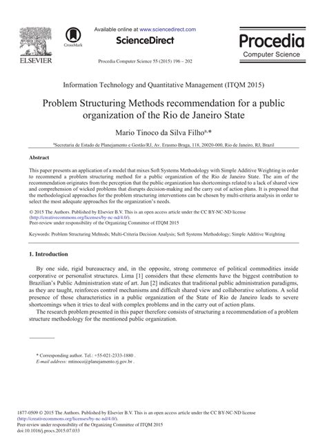 Pdf Problem Structuring Methods Recommendation For A Public