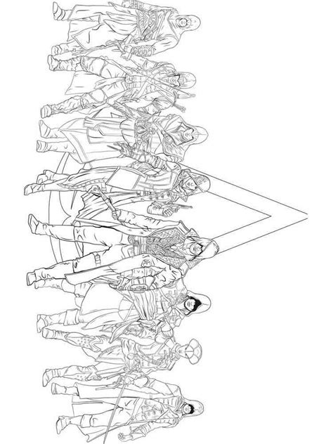 All Assassins Creed Characters Coloring Page