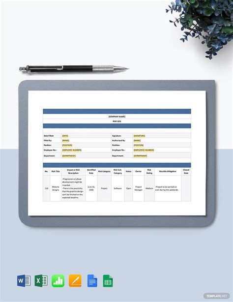 Free Risk Register Templates And Examples Edit Online And Download