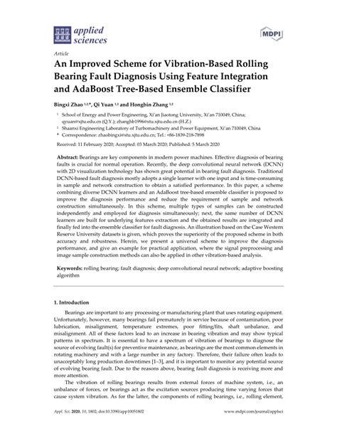 Pdf An Improved Scheme For Vibration Based Rolling Bearing Fault