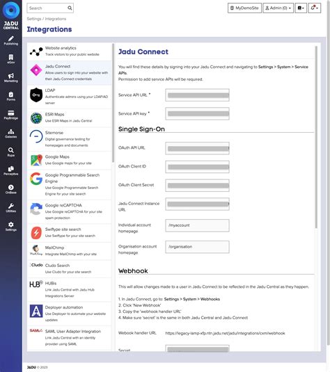 Jadu Connect Jadu Central Documentation