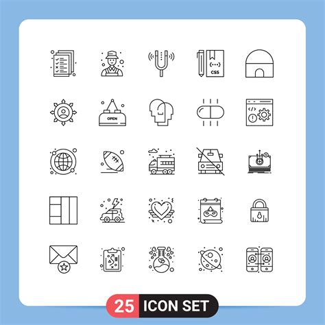 Set Of 25 Modern Ui Icons Symbols Signs For Development Css Concert
