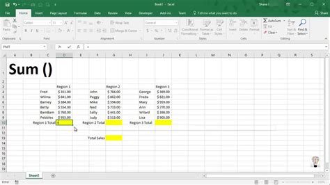 Sum Function Excel And Other Spreadsheets Youtube