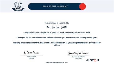 Sanket Jain On Linkedin Celebratingmilestone Inspiringfuture Alstom 1stworkanniversary 26