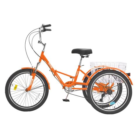 Vevor Folding Adult Tricycle 24 Inch 7 Speed Adult Folding Trikes